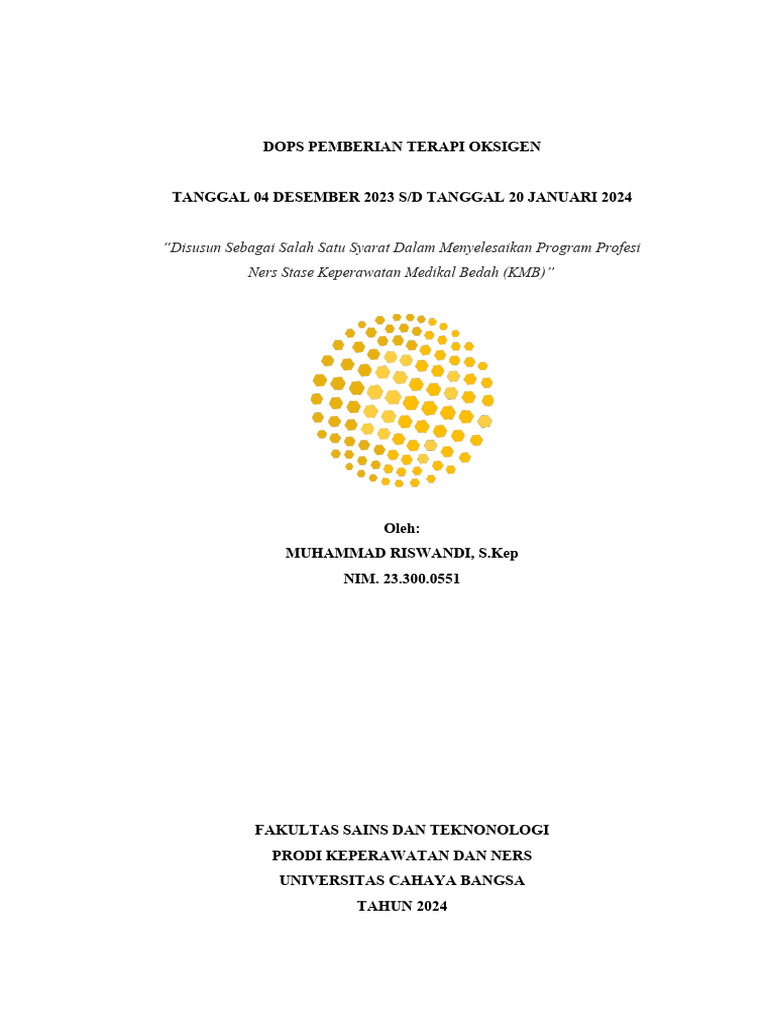 Dops Pemberian Oksigen | PDF