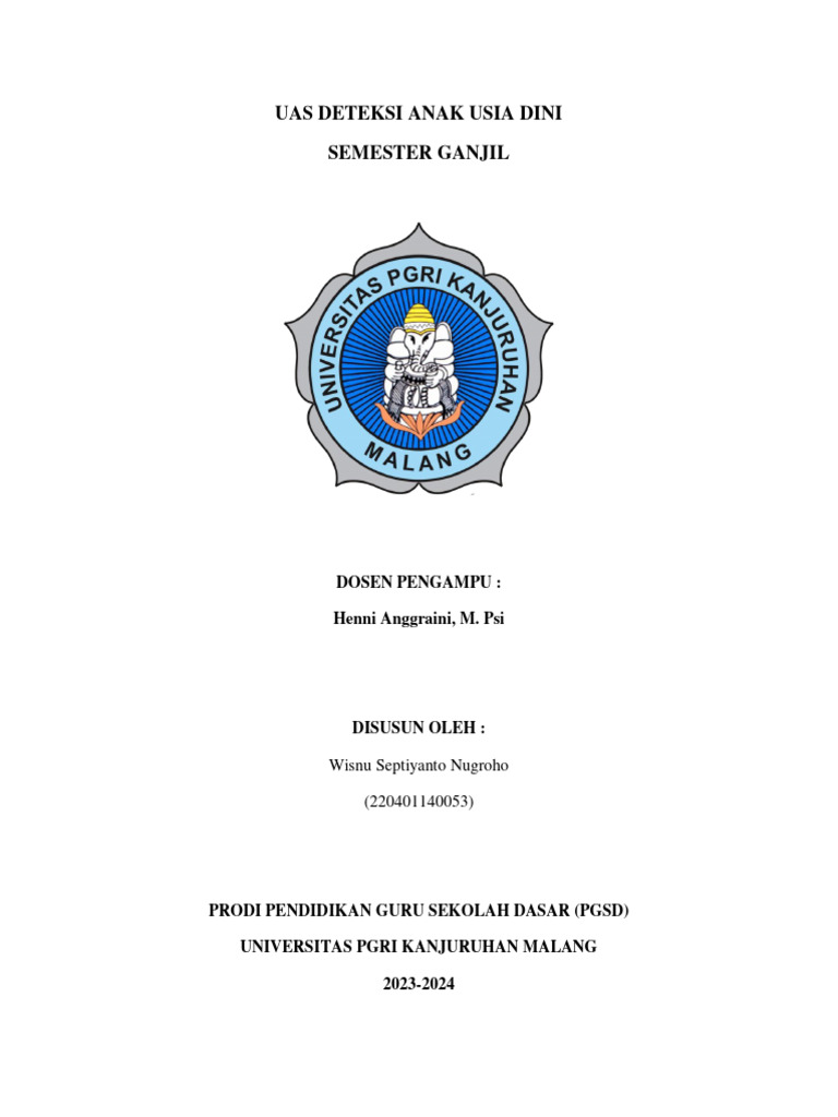 Uas Deteksi Dini Anak Usia Dini | PDF