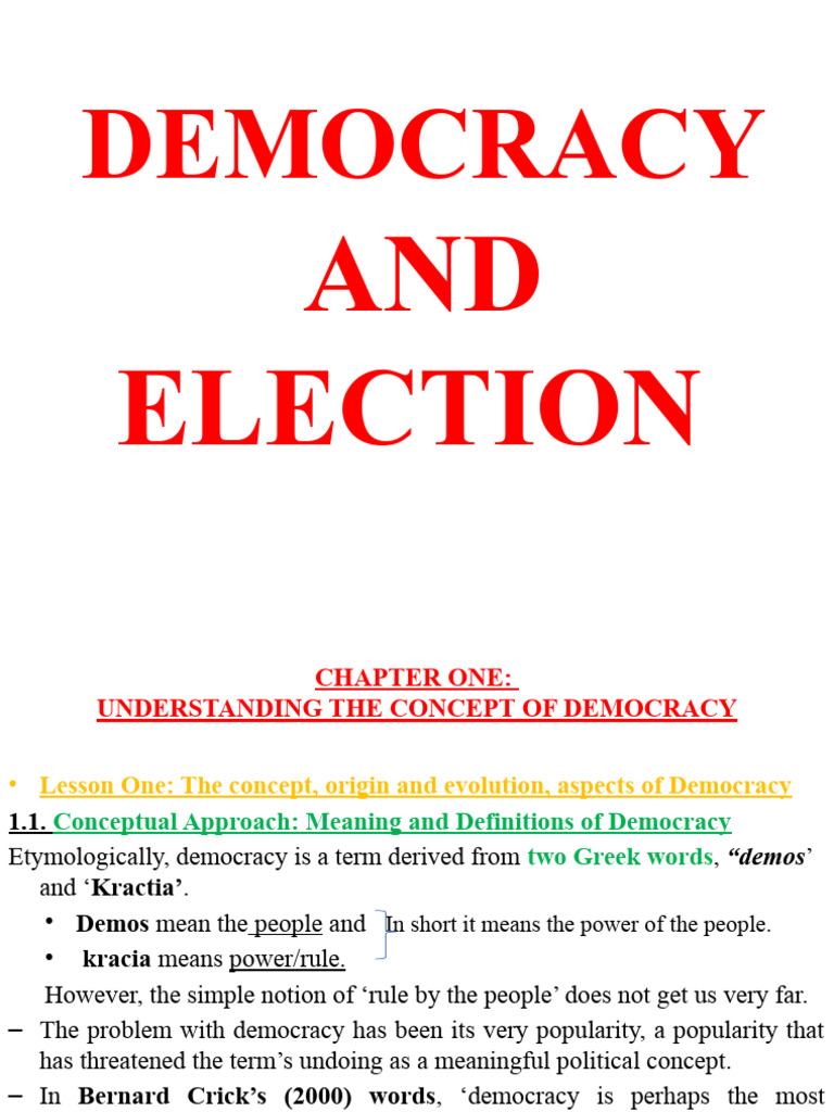 Democracy and Election ppt1 | PDF | Democracy | Political Ideologies