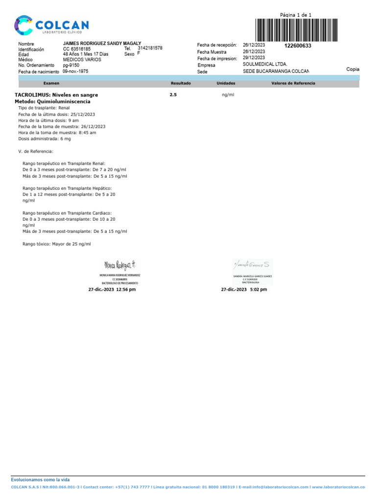 Laboratorio Colcan | PDF | Especialidades Medicas | Medicina CLINICA