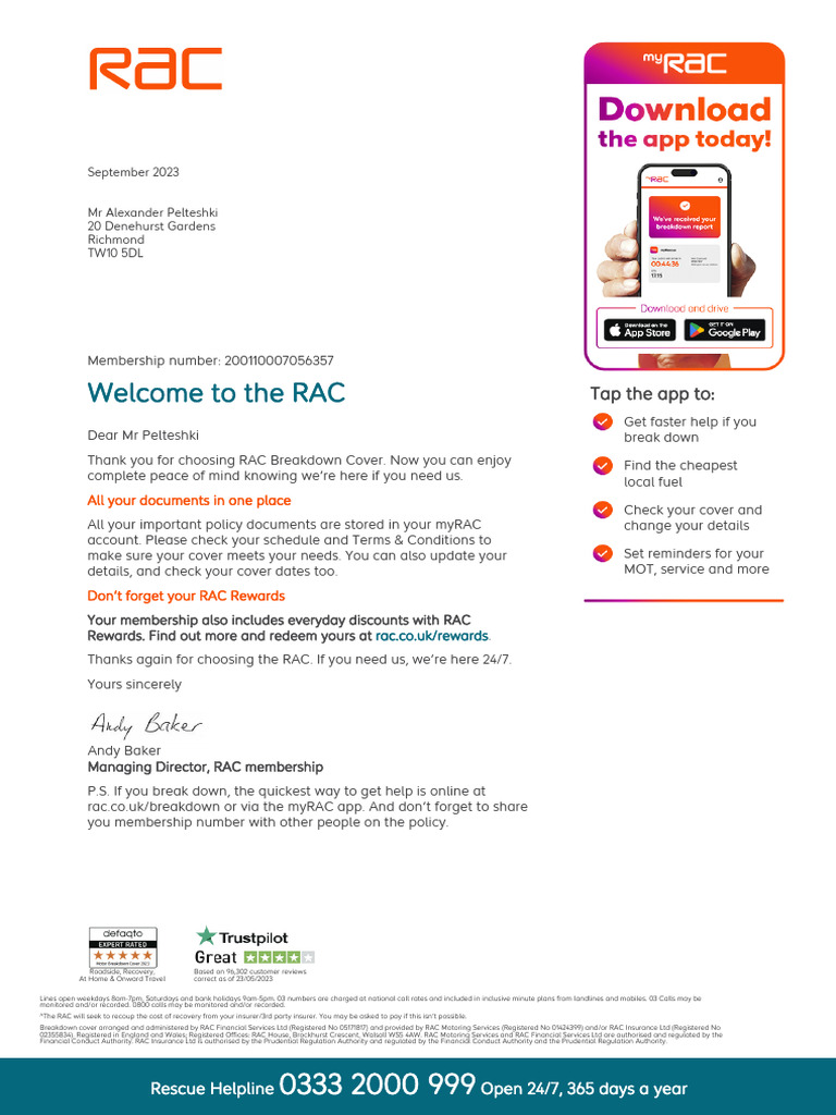 RAC 2023 Breakdoffgg | PDF | Vehicles | Credit Card