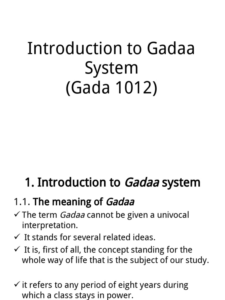 Gadaa system | PDF | Kinship | Marriage