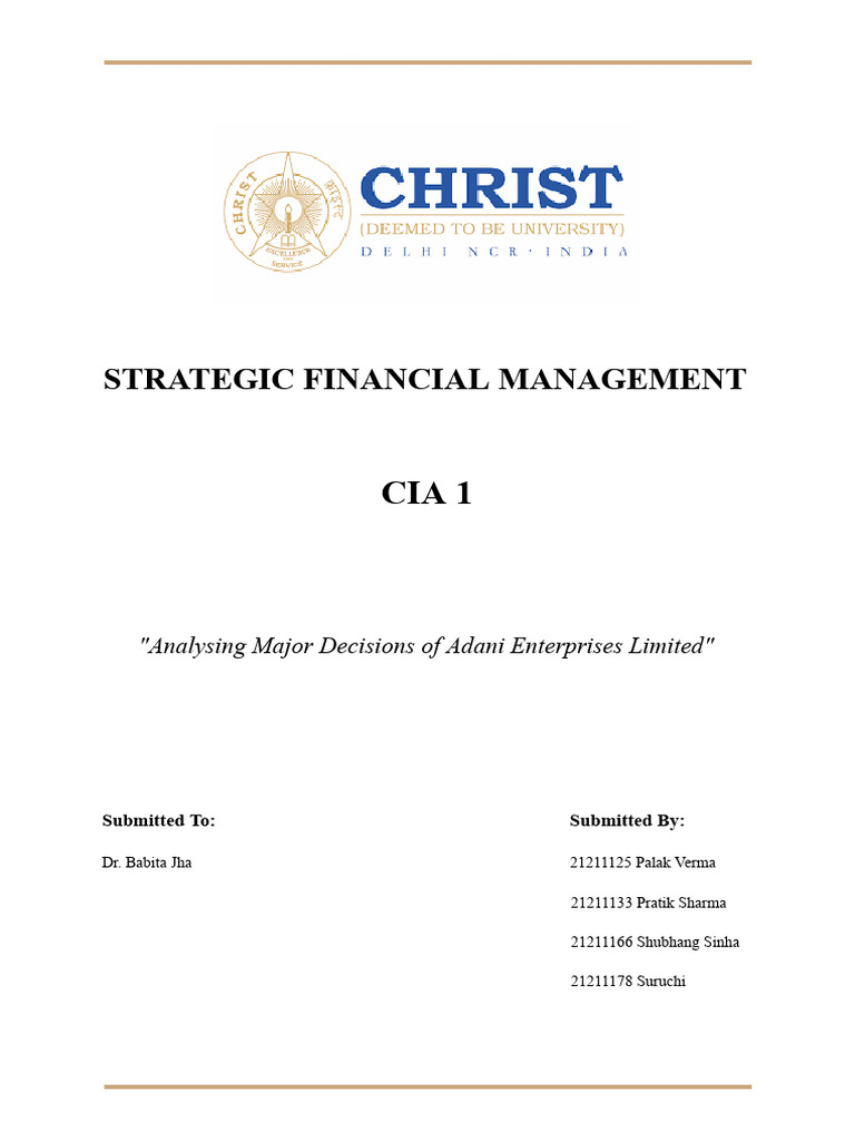 SFM CIA 1 | PDF | Dividend | Investing