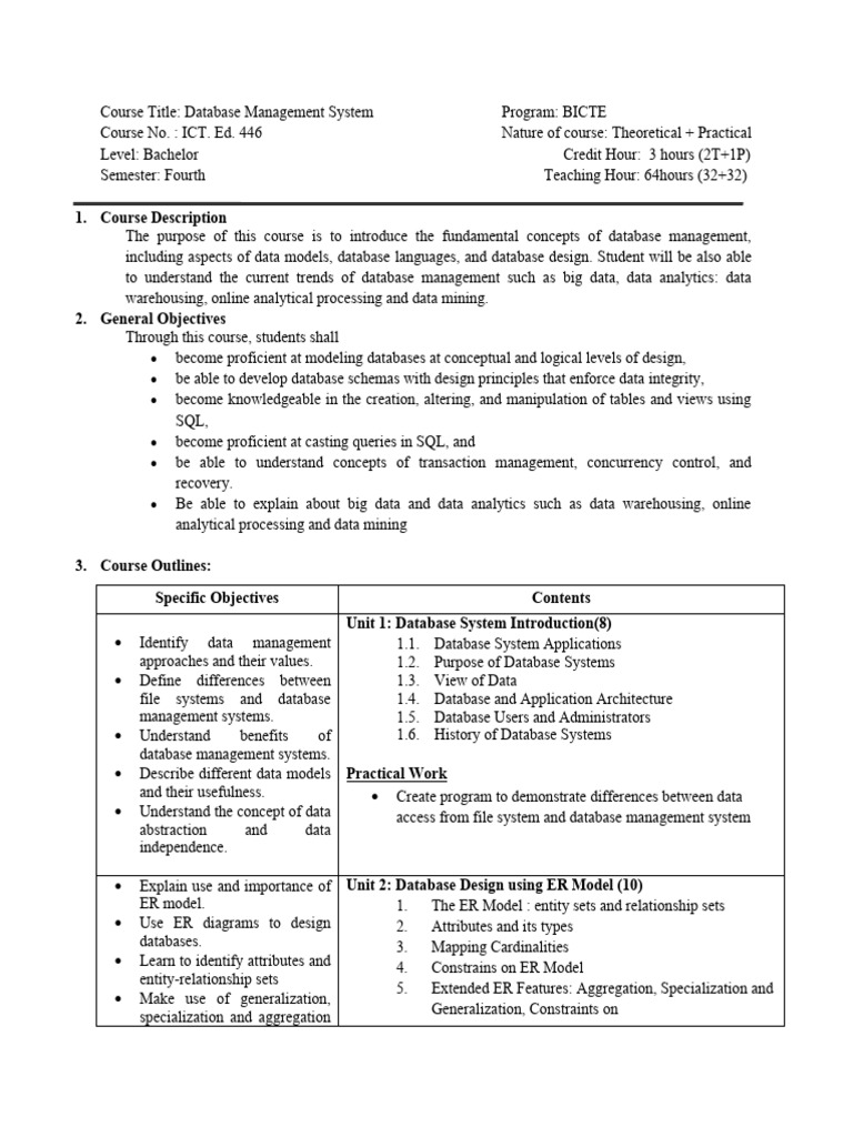 Database Management System Course Overview | PDF | Databases | Relational Model