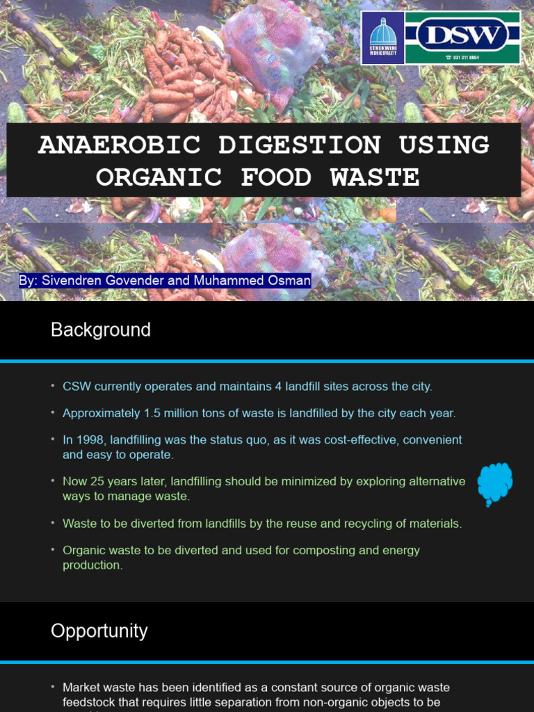 Anaerobic Digestion Using Organic Food Waste | PDF | Anaerobic ...