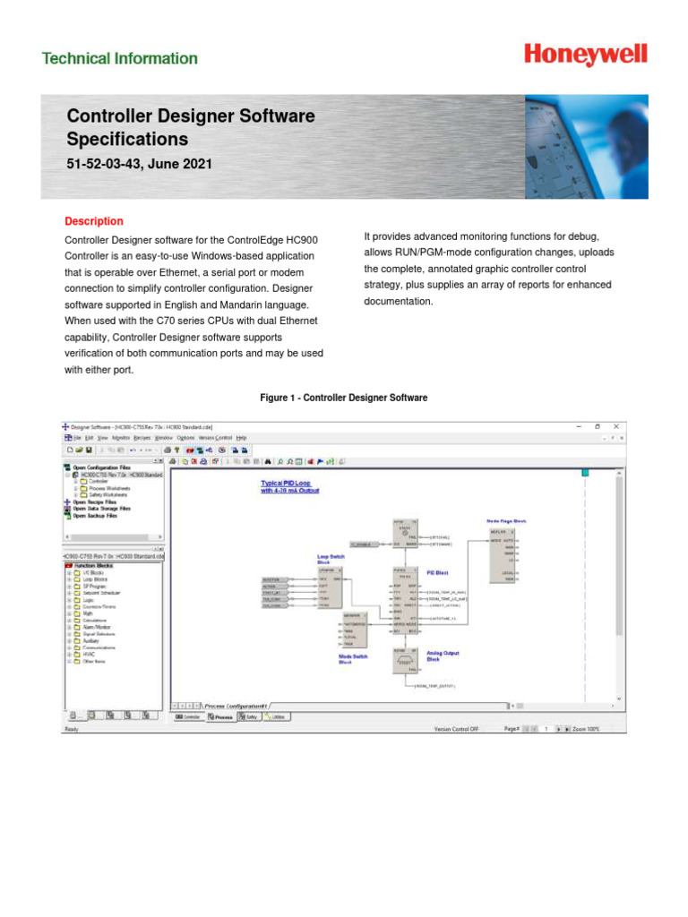 Controller Designer Software Specifications | PDF