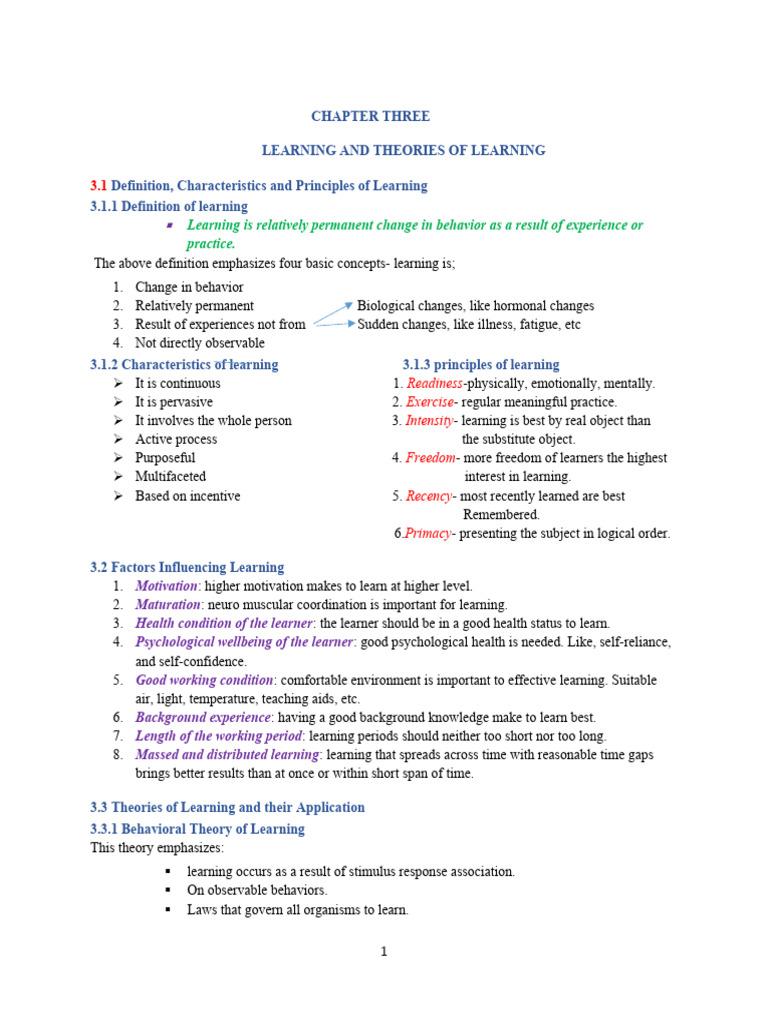 General Psychology Chapter 3 | PDF | Classical Conditioning | Reinforcement
