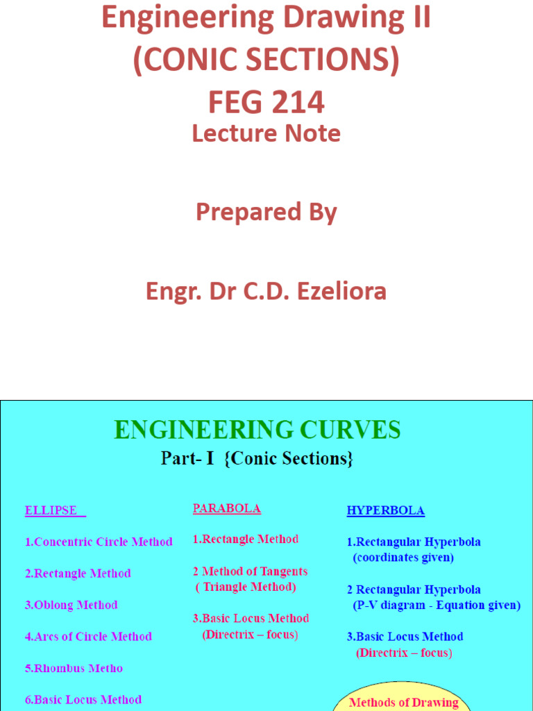 Engineering Drawing II (Conic Sections) Updated Feg 214 | PDF | Ellipse | Euclid
