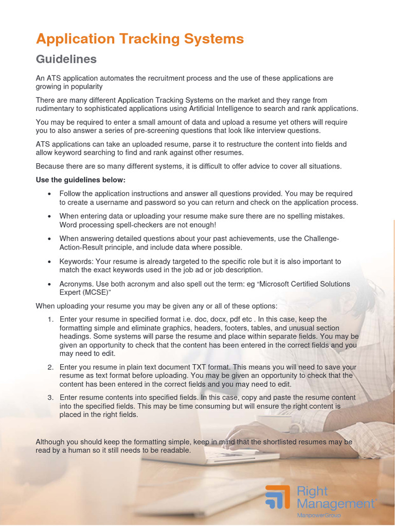 Application Tracking Systems Guidelines V1 07 2018 | PDF | Résumé ...