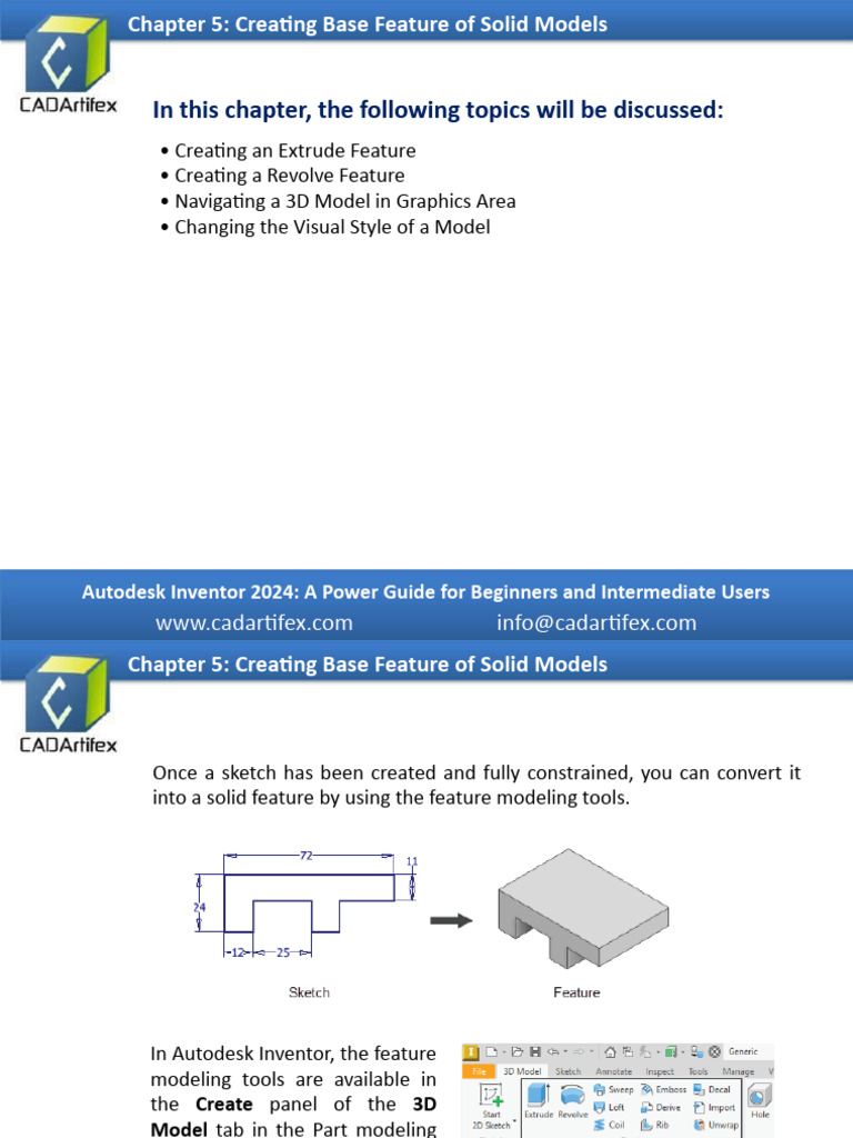 Chapter 5 - Creating Base Feature of Solid Models - 2024 | PDF
