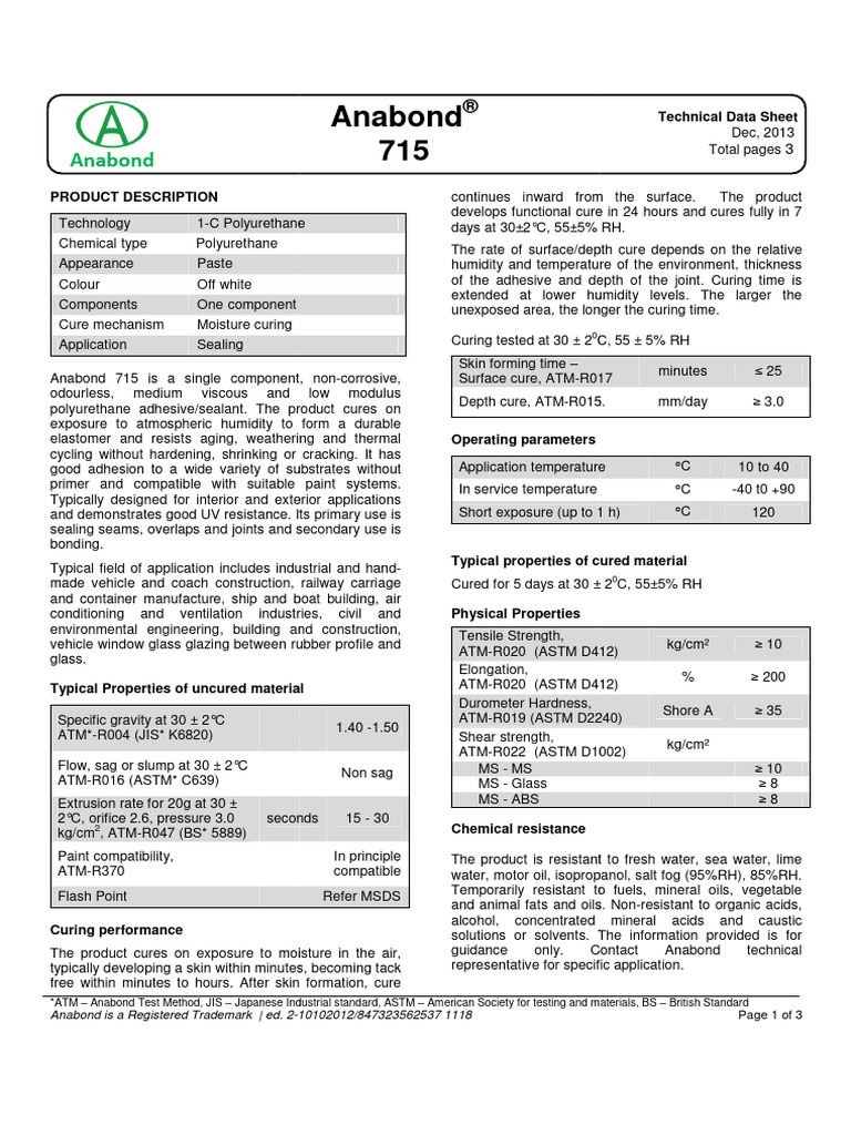 Anabond | PDF | Adhesive | Polyurethane