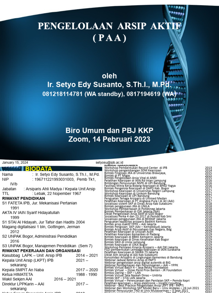Pengelolaan Arsip Aktif - Edy | PDF