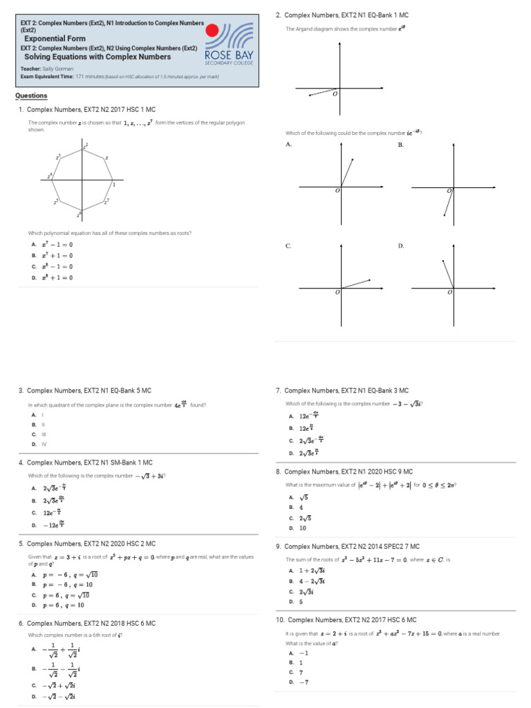 Complex Numbers Part 2 - Smarter Maths | PDF | Complex Number | Quadratic Equation