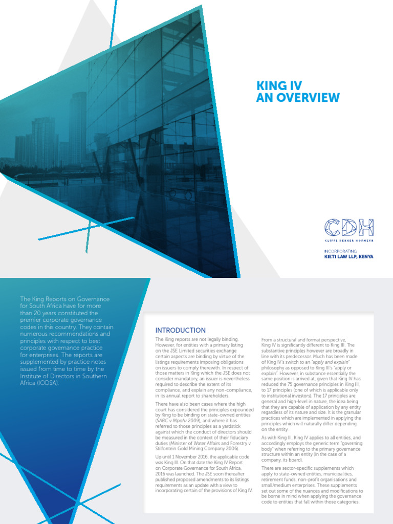 King IV Information Brochure | PDF | Board Of Directors | Governance