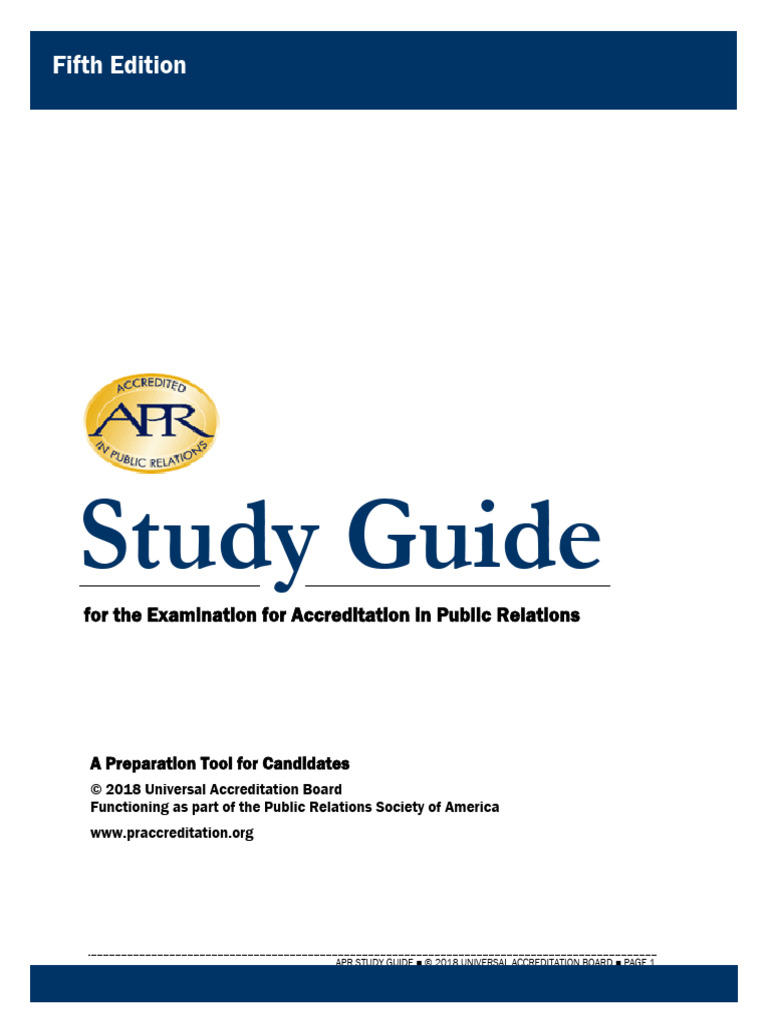 Apr Study Guide | PDF | Public Relations | Goodwill (Accounting)