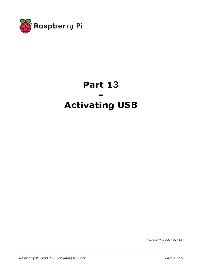 Raspberry Pi Part 13 Activating Usb Download Free Pdf File System Computer File 