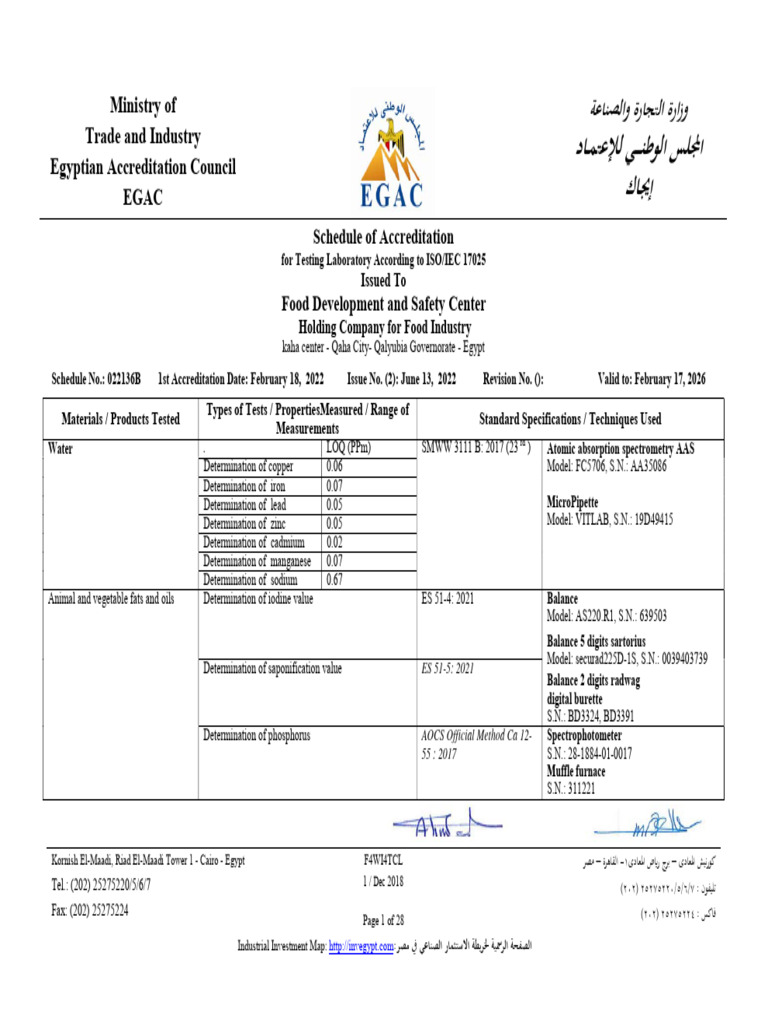 Ministry of Trade and Industry Egyptian Accreditation Council Egac ...