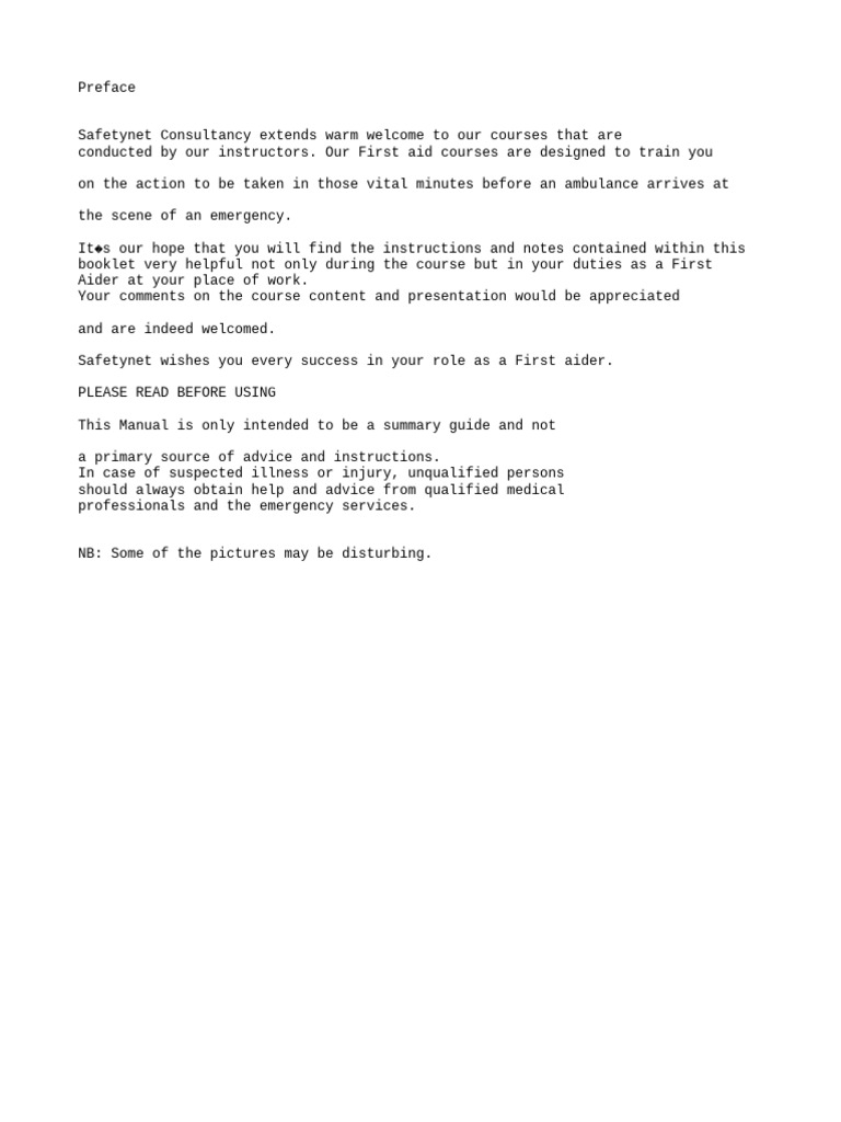 First Aid Training Manual Overview | PDF