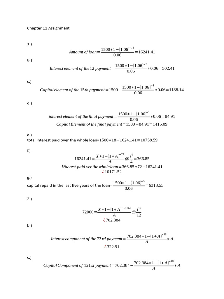 Chapter 11 Assignment Pdf Financial Economics Investment Banking 