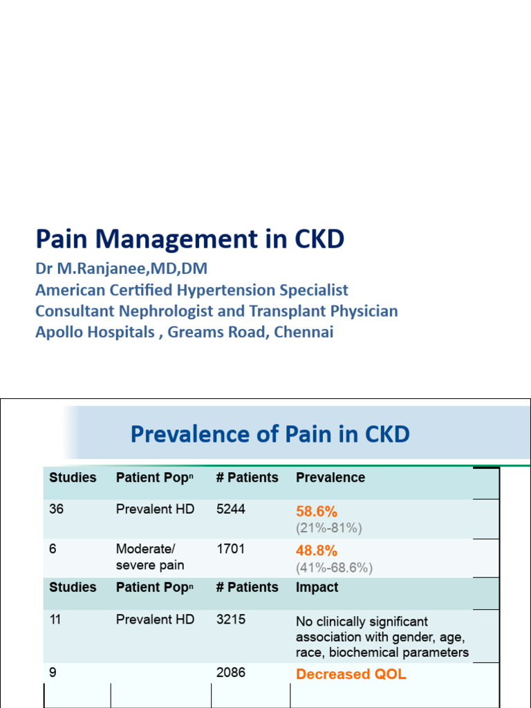 Pain Management Strategies in CKD | PDF | Opioid | Analgesic