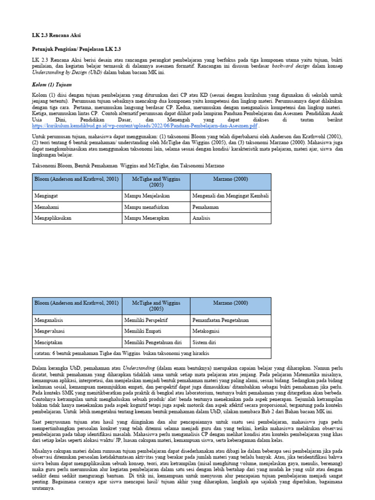 LK 2.3 Rencana Aksi Ainal Mardhiah Siklus 2 | PDF