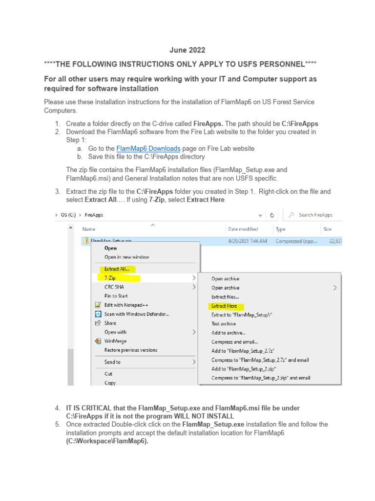 USFS Specifc FlamMap IntallationInstructions | PDF | Computer File ...