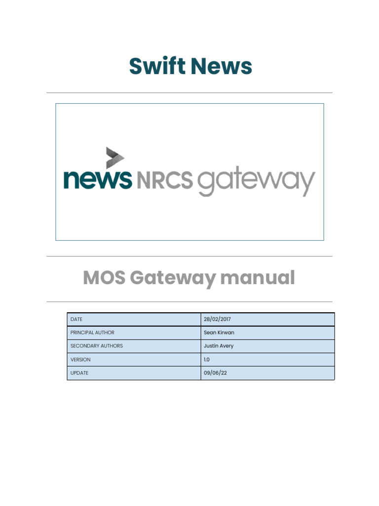 Swift News MOS Gateway | PDF