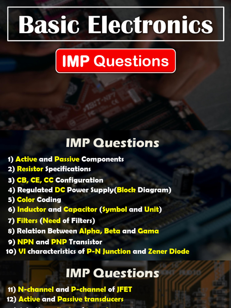 Basic Electronics - IMP | PDF