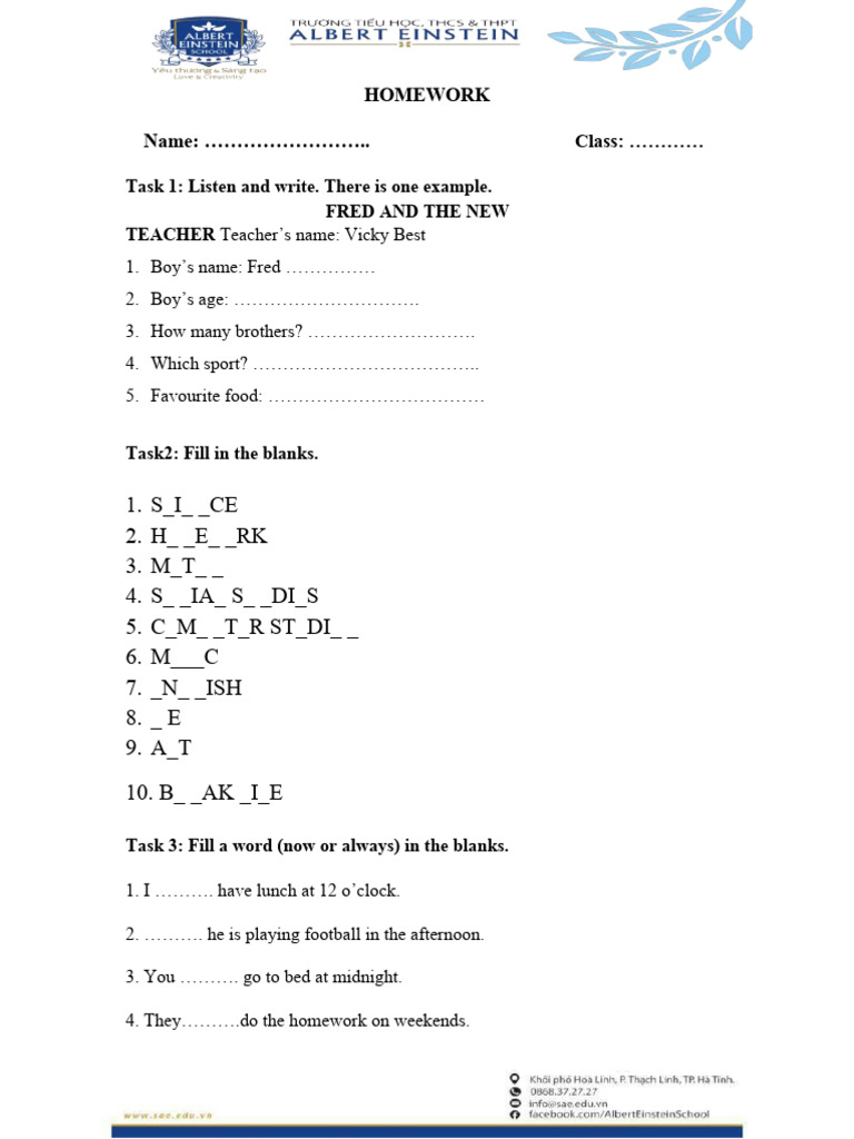 HW Unit 1 Lesson 4 | PDF
