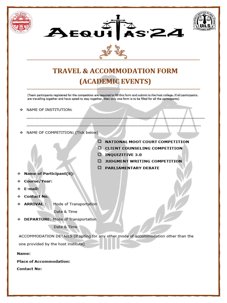 Travel Accomodation Forms | PDF