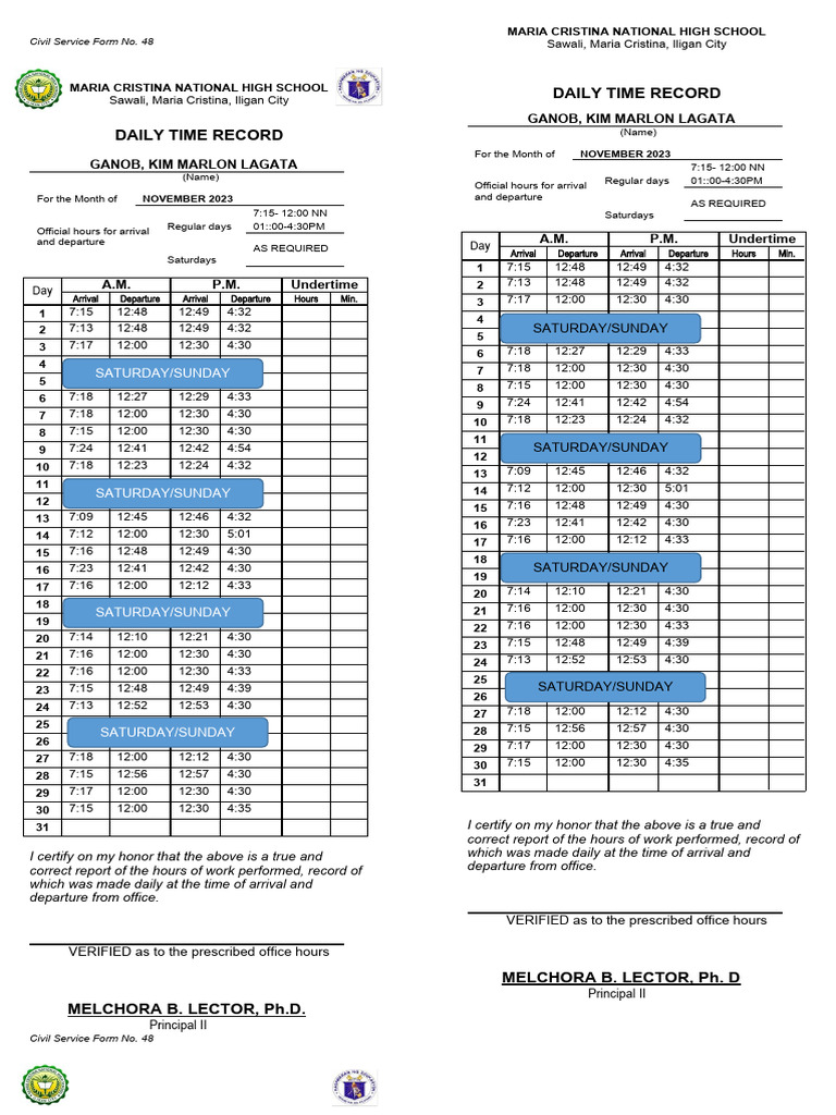DTR November 2023 | PDF