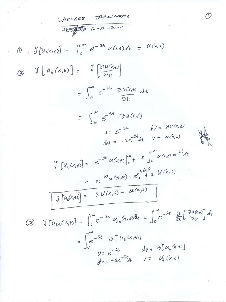 Solving Pde Using Laplace Transfrom | PDF