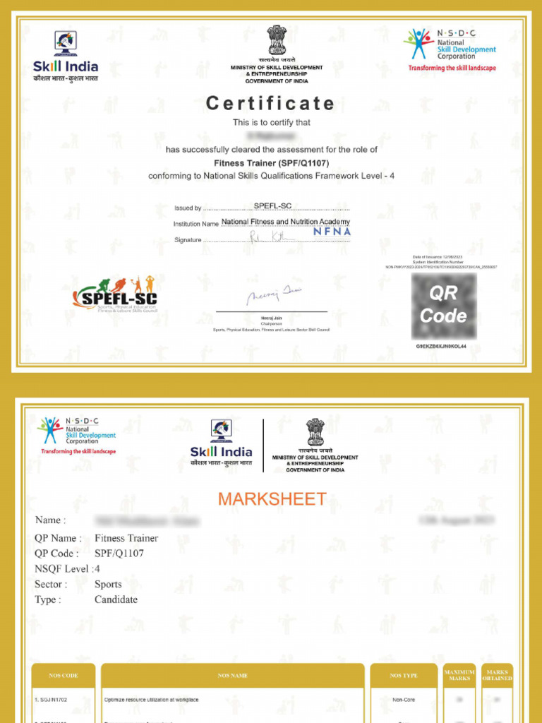 DPT - 15 Sample Certificates | PDF