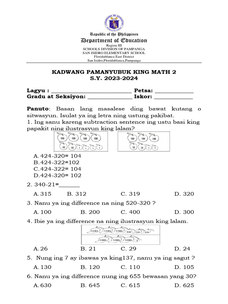 Grade 2 SECOND QUARTER Math SY 2023 2024 | PDF