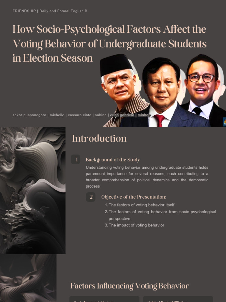 FRIENDSHIP - How Socio-Psychological Factors Affect The Voting Behavior of Undergraduate ...