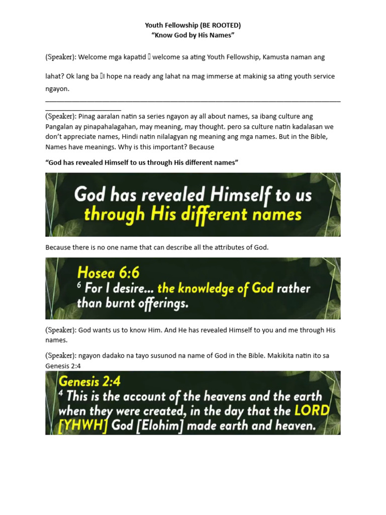 Understanding God's Name: Yahweh | PDF | God | Names Of God In Judaism