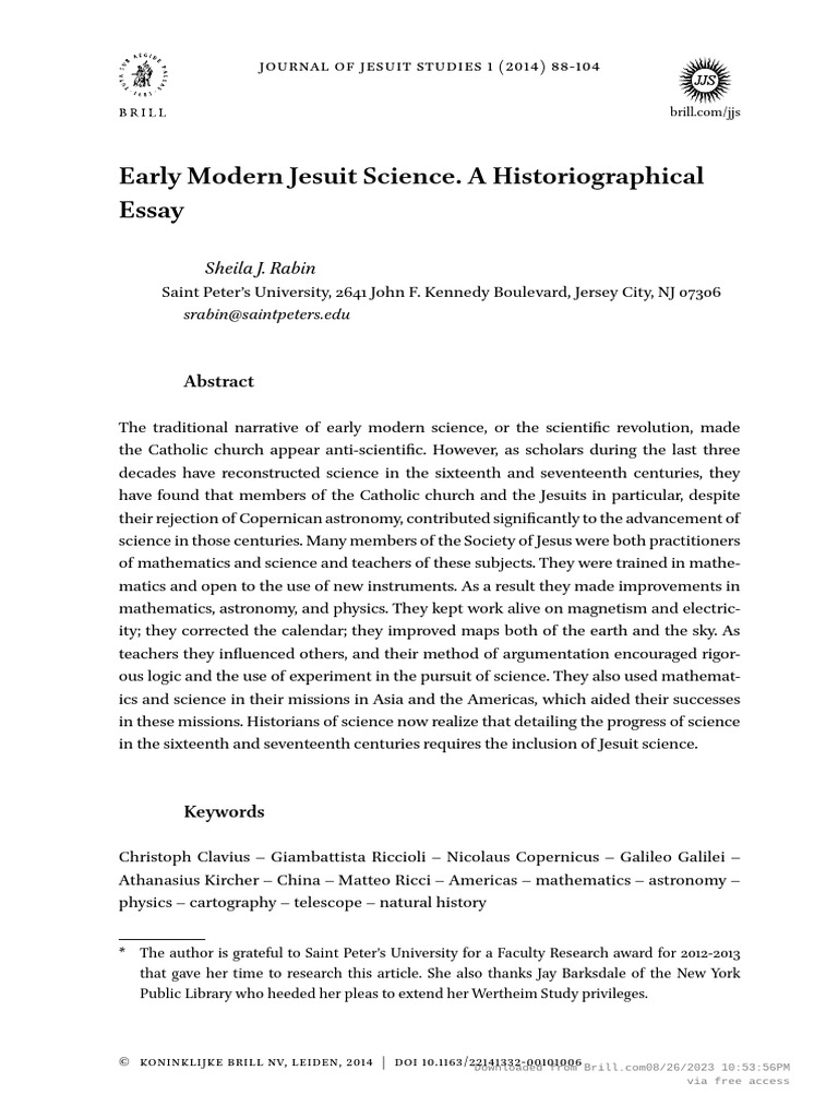 Early Modern Jesuit Contributions to Science | PDF | Galileo Galilei ...