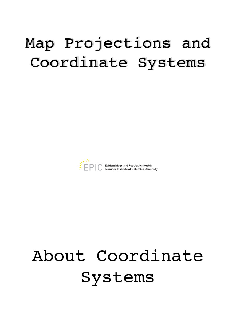 06 Map Projections And Coordinate Systems Pdf Latitude Geography