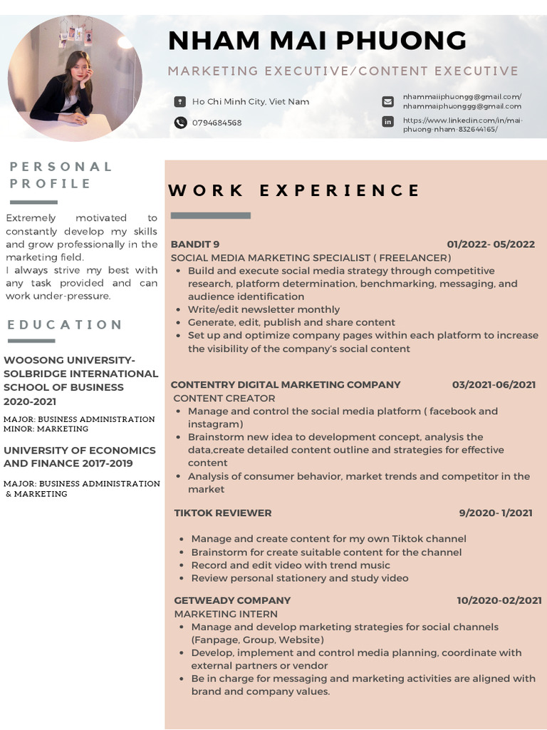 Nham Mai Phuong - Marketing CV | PDF