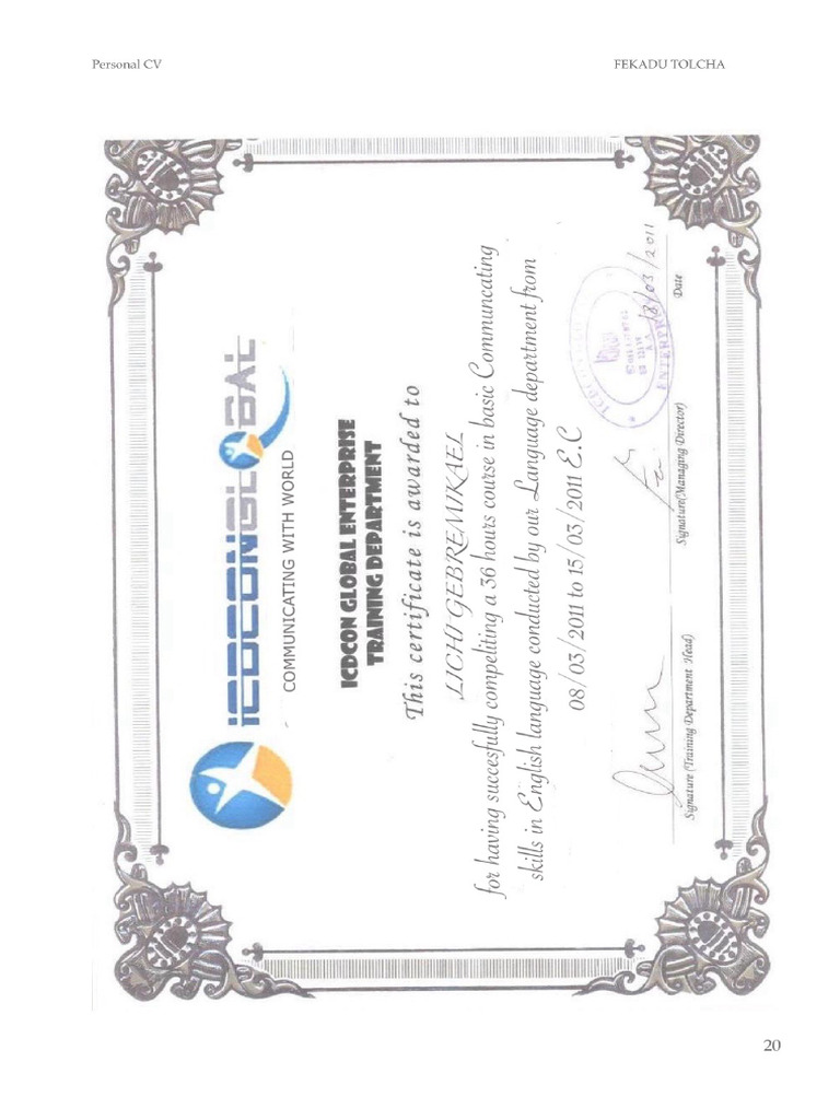 Fekadu CV REVISED | PDF