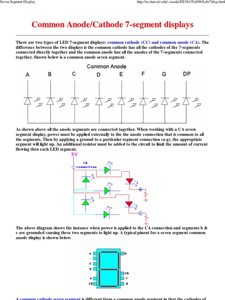 Common Anode vs. Cathode Displays | PDF