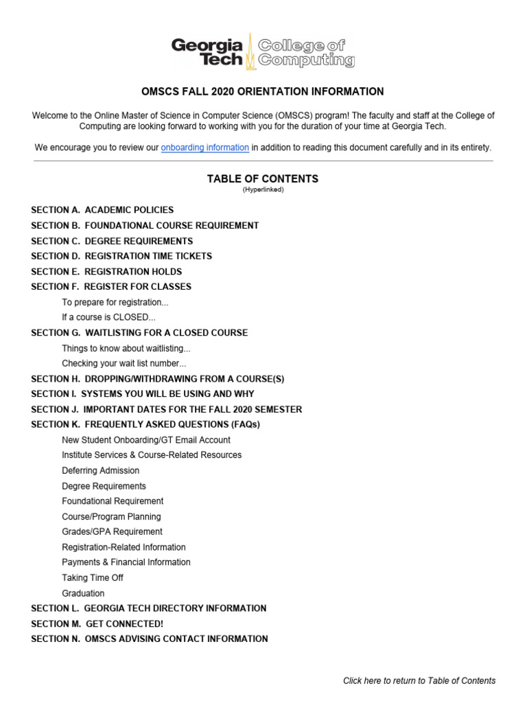 Fall 2020 Orientation Document | PDF | Computing