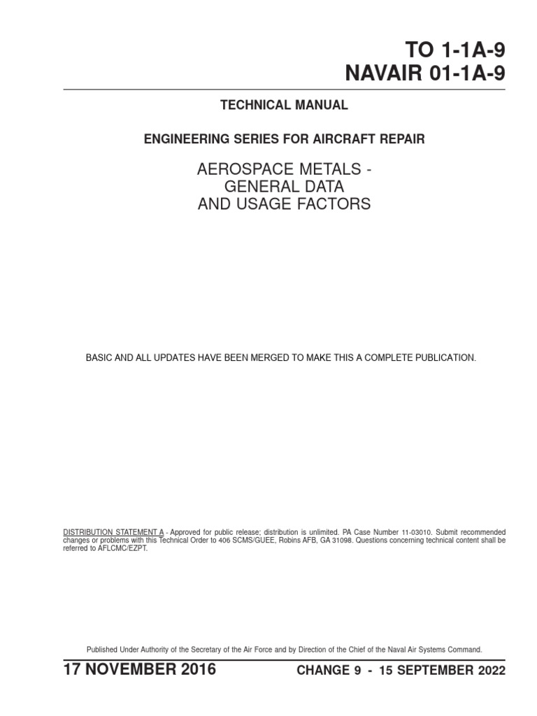 TO 1-1A-9 NAVAIR 01-1A-9: Aerospace Metals - General Data and Usage Factors | PDF | Stainless ...