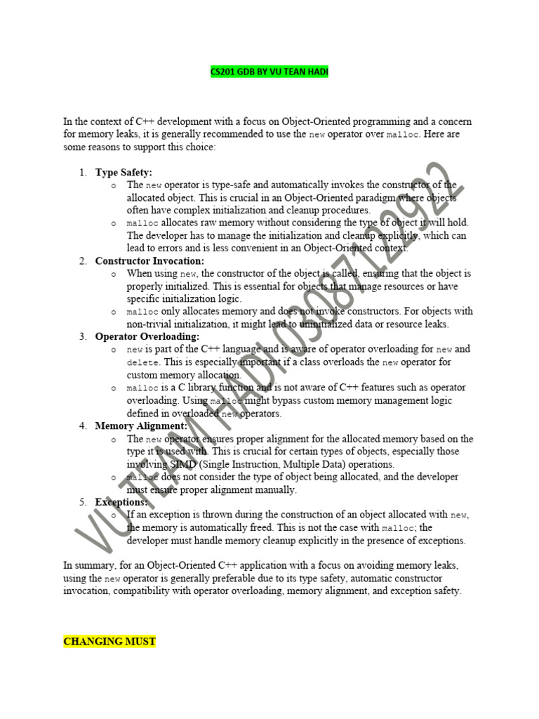 CS201 GDB SOLUTION | PDF | Object (Computer Science) | C++