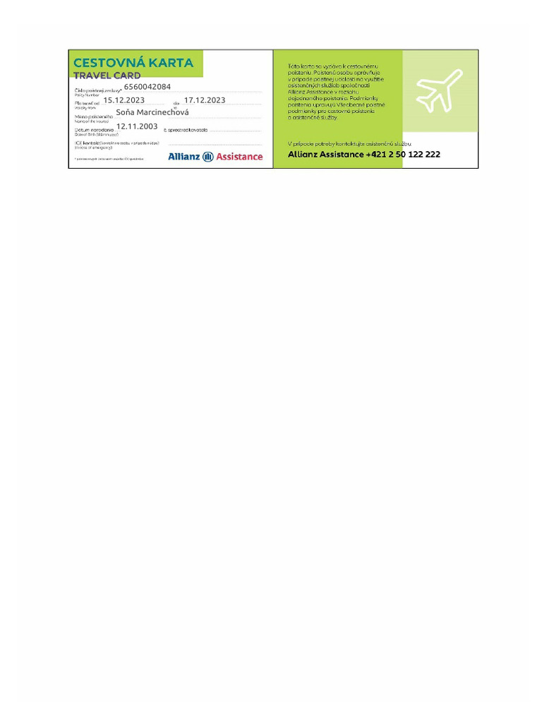 Asistencna Karta | PDF