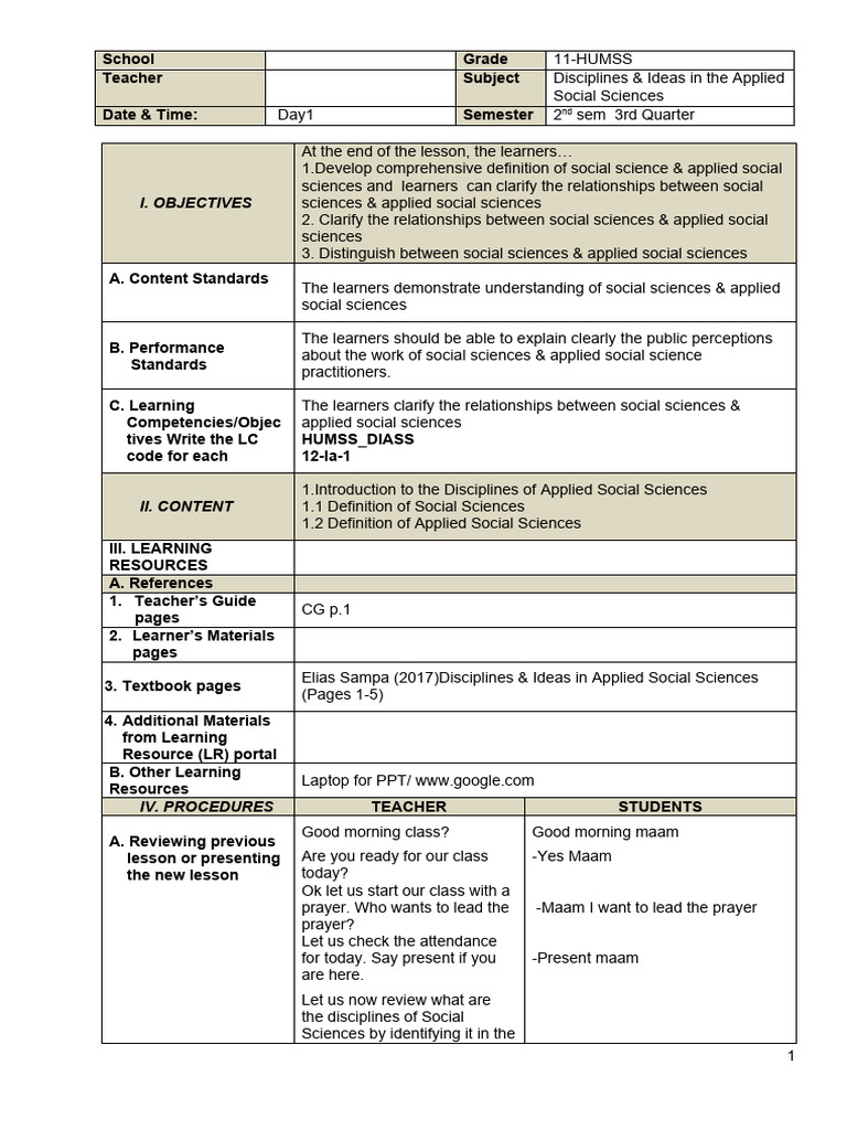 G11 Day 1 | PDF | Social Sciences | Science