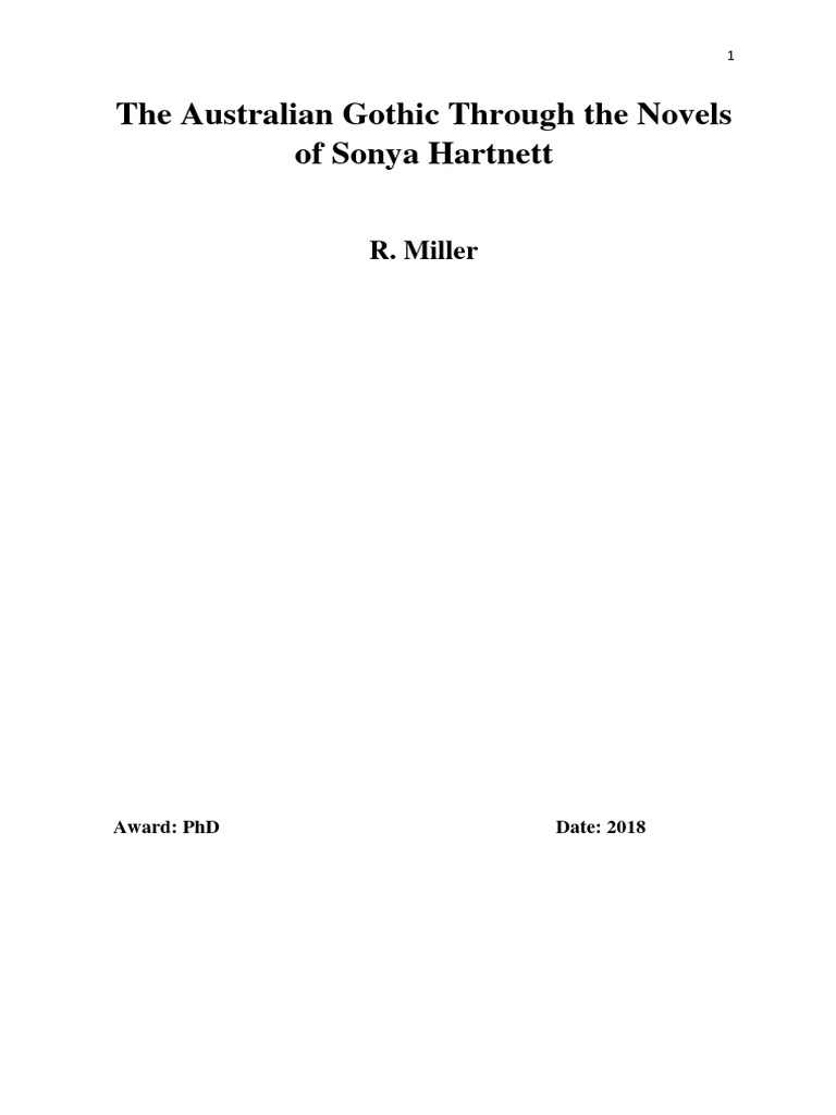 The Australian Gothic Through the Novels of Sonya Hartnett by R. Mills ...
