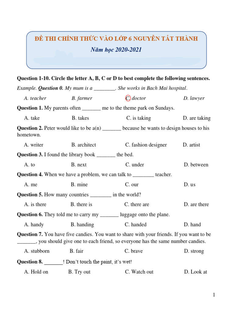 A5 Practice Test for English Learners | PDF | Domesticated Animals