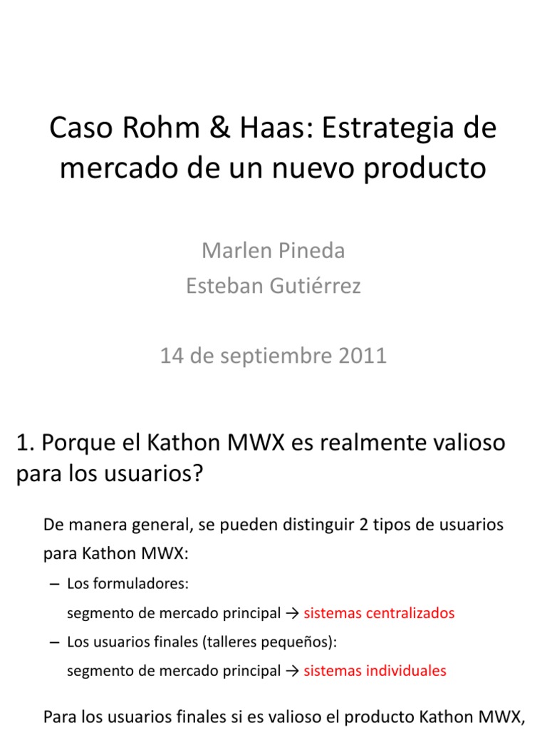 Estrategia de Mercado para Kathon MWX | PDF | Producto (Negocio ...