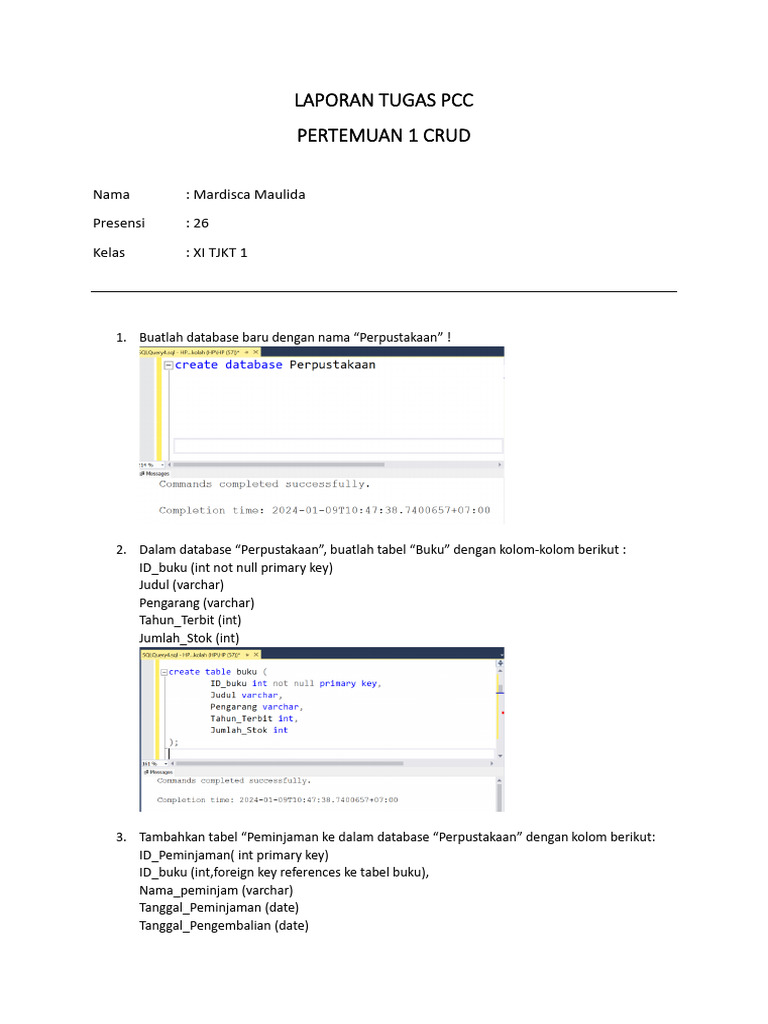 26.mardisca Maulida (SQL1) | PDF